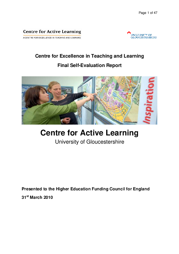 (PDF) Centre for Active Learning Final self-evaluation report