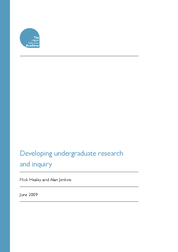 (PDF) Developing undergraduate research and inquiry