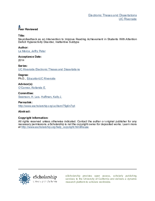 (PDF) Neurofeedback as an Intervention to Improve Reading Achievement in Students with Attention ...