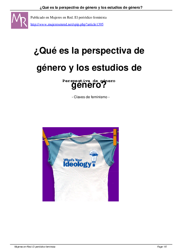 (PDF) Qué es la perspectiva de género y los estudios de género