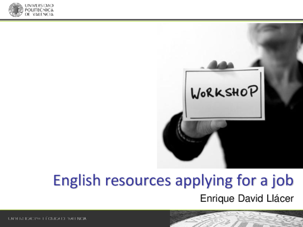 (PDF) English resources applying for a job