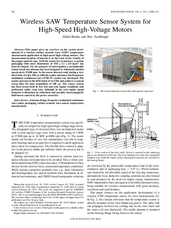 (PDF) Wireless SAW Temperature Sensor System for High-Speed High ...