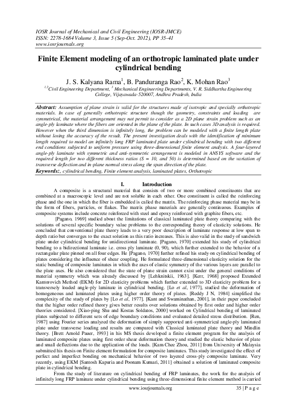 (PDF) Finite Element modeling of an orthotropic laminated plate under ...