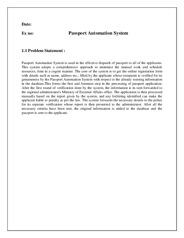 (DOC) 1 Passport Automation System