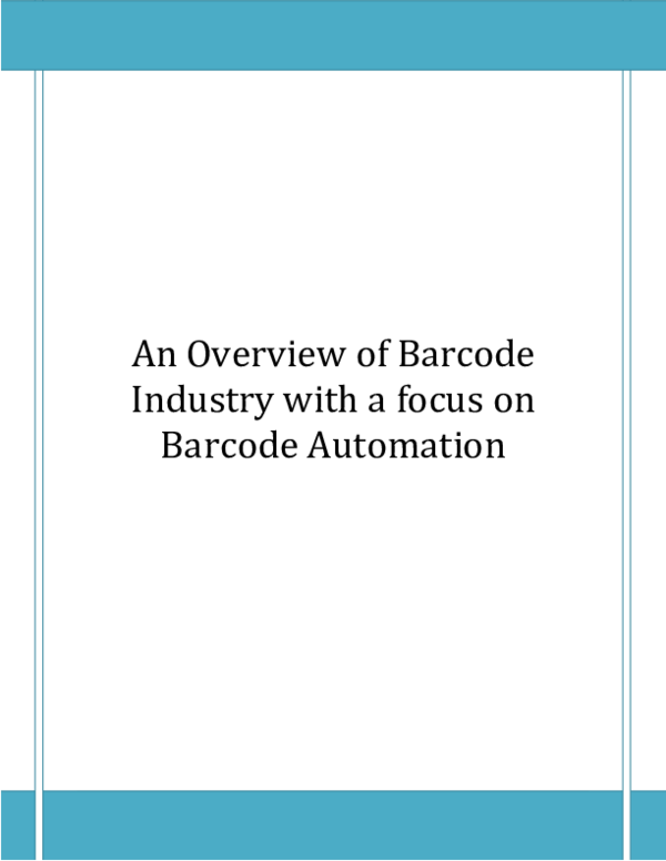 (PDF) P a g e An Overview of Barcode Industry with a focus on Barcode ...