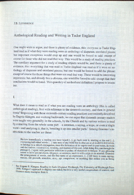 (PDF) Anthological Reading and Writing in Tudor England: The Anthology ...