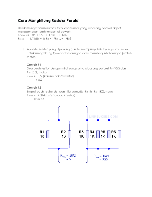 (DOC) Cara Menghitung Resistor Paralel