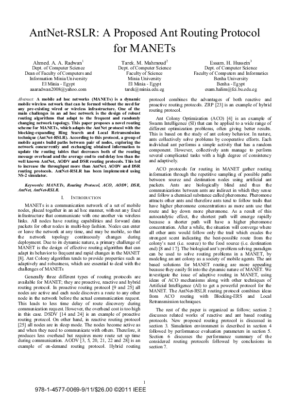 Pdf Ant Net Rslr A Proposed Ant Routing Protocol For Manets