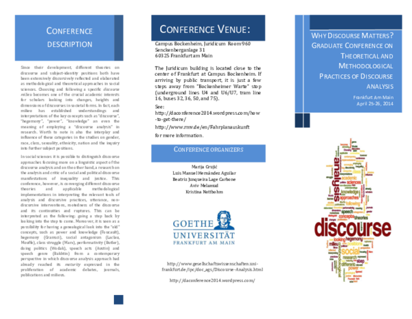 (PDF) Why Discourse Matters? Conference 25-25 April, 2014. Frankfurt am ...