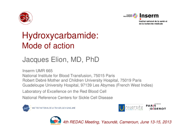 (PDF) Hydroxycarbamide in Sickle Cell Disease : Mode of action