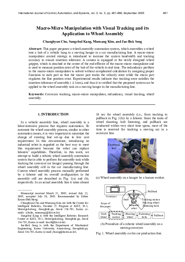 (PDF) Macro-Micro Manipulation with Visual Tracking and its Application ...