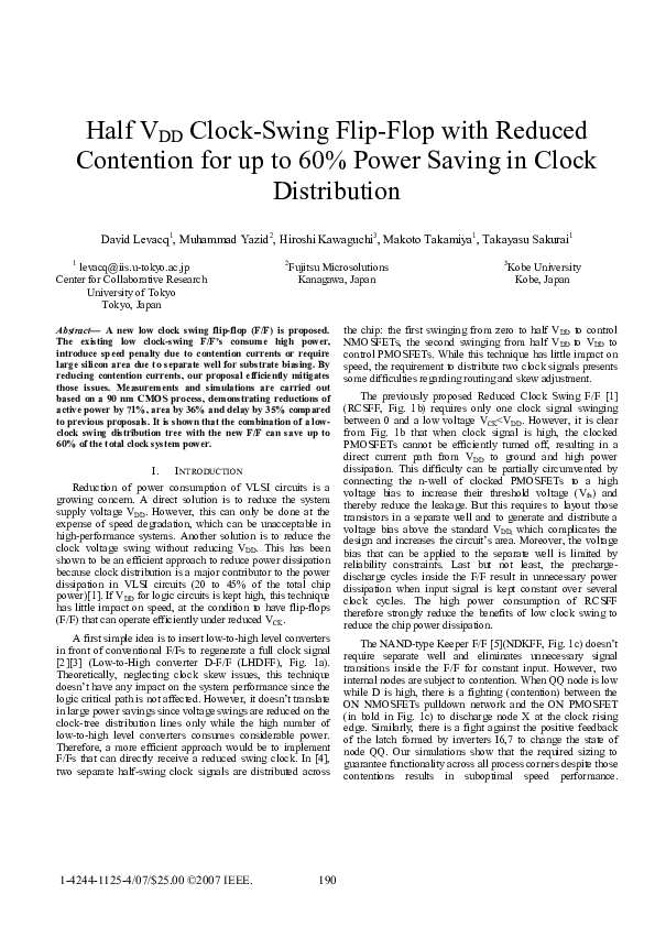 (PDF) Half VDD Clock-Swing Flip-Flop with Reduced Contention for up to ...