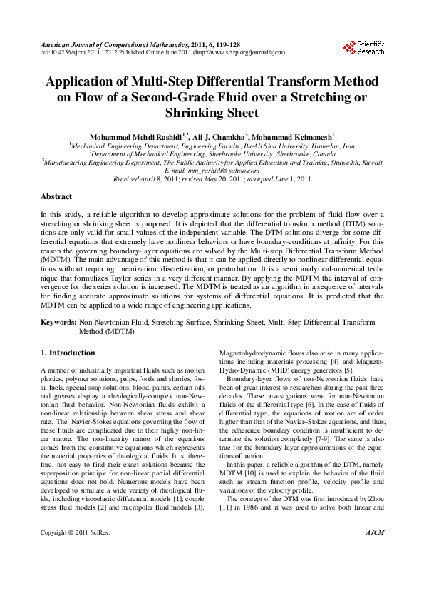 Application Of Multi Step Differential Transform Method Mohammad