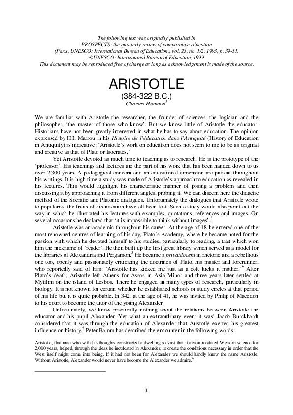 (PDF) Aristotle