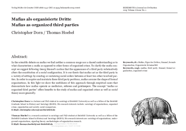 (PDF) Mafias als organisierte Dritte (mit Christopher Dorn)