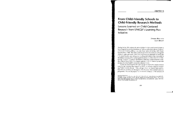(PDF) From Child-Friendly Schools to Child-Friendly Research Methods