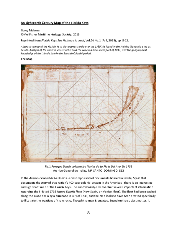 (PDF) An Eighteenth Century Map of the Florida Keys