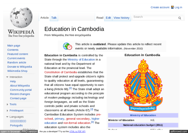 (PDF) Education in Cambodia
