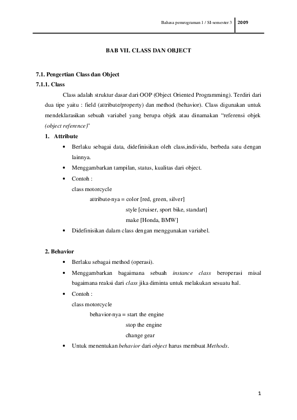(PDF) Objek dan Method pada OOP