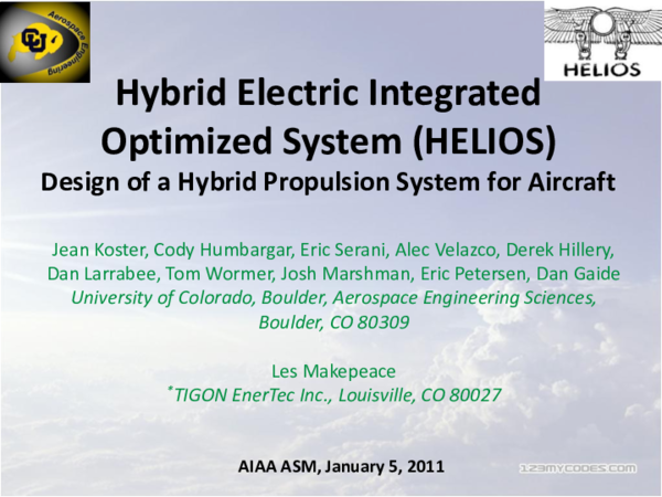(PDF) HElectric Integrated Optimized System (HELIOS) Design of a Hybrid ...