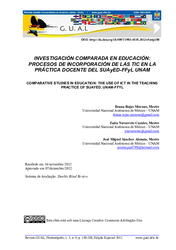 (PDF) Investigación comparada en educación: procesos de incorporación de las TIC en la práctica ...