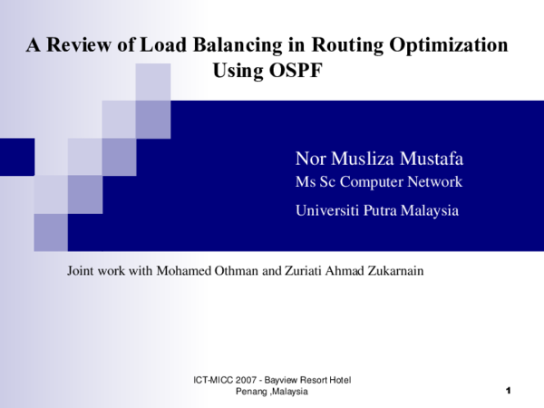 Pdf A Review Of Load Balancing Routing Optimization Using Ospf 