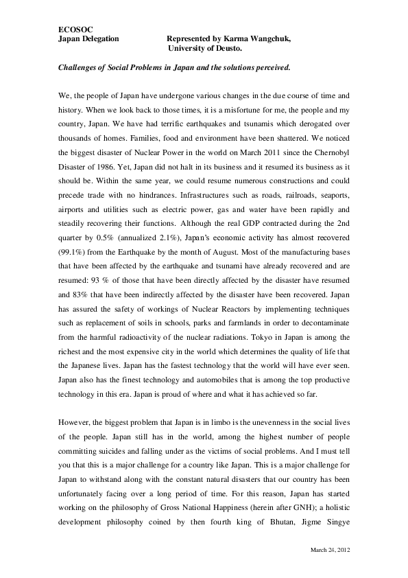 (PDF) Challenges of Social Problems in Japan and the solutions perceived
