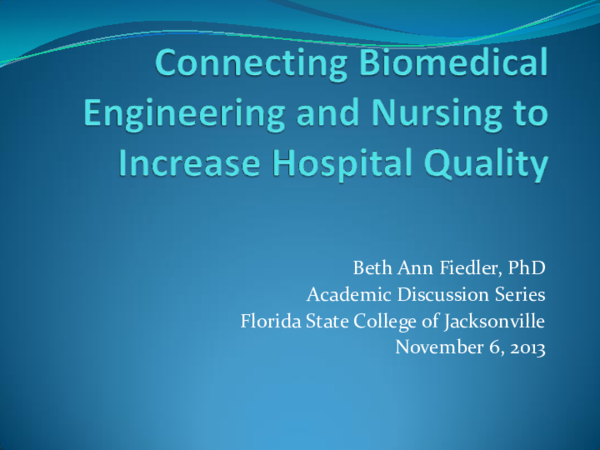 (PDF) Connecting Biomedical Engineering and Nursing to Increase ...