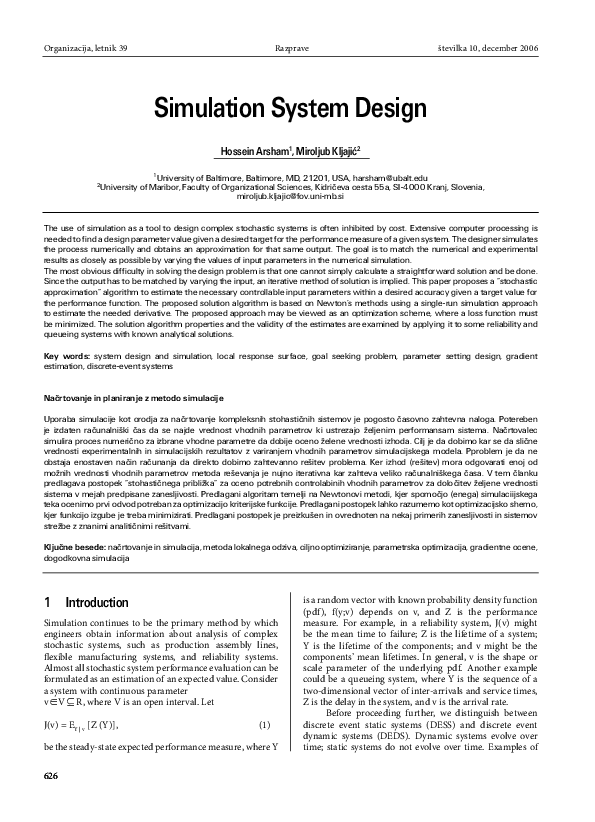 (PDF) Simulation Based Decision Support for Systems Design and Control