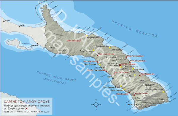 (PDF) Χάρτης Αγίου Όρους - Mount Athos (map drawn for the Institute of ...