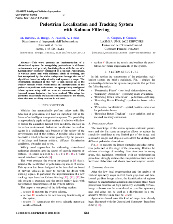 (PDF) Pedestrian localization and tracking system with Kalman filtering