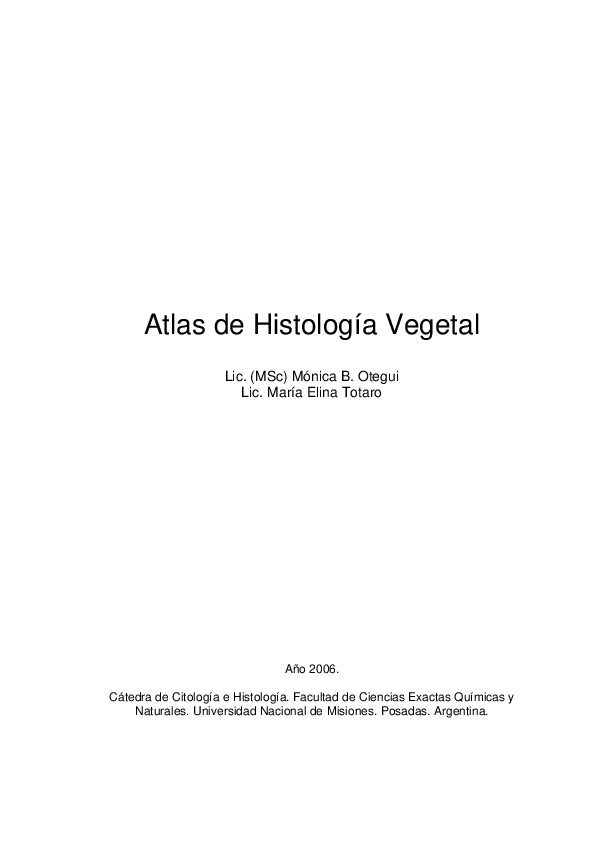 (PDF) Atlas de Histología Vegetal