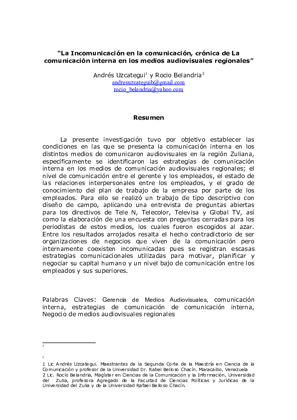 (DOC) La Incomunicación en la comunicación, crónica de La comunicación ...