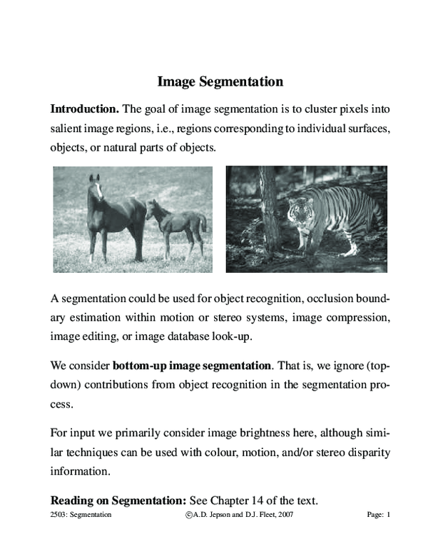 (PDF) Image Segmentation