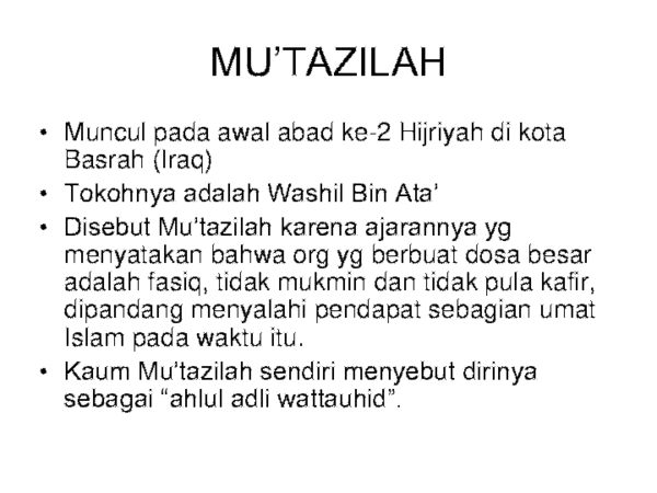 (PPT) Mutazilah