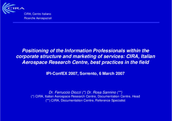 (PDF) Positioning of the Information Professionals within the corporate ...