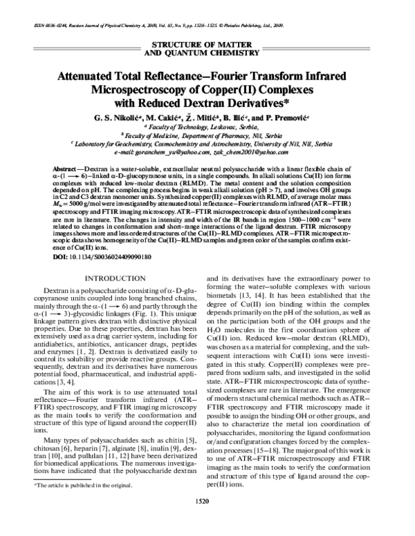 (PDF) Attenuated Total Reflectance-Fourier Transform Infrared ...