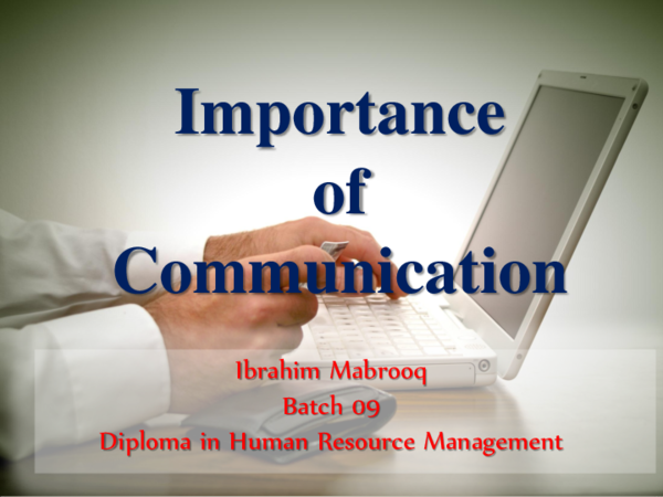 (PPT) Importance of communication