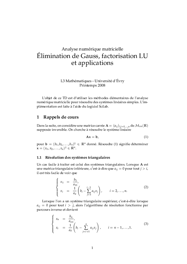 analyse numerique s5 pdf