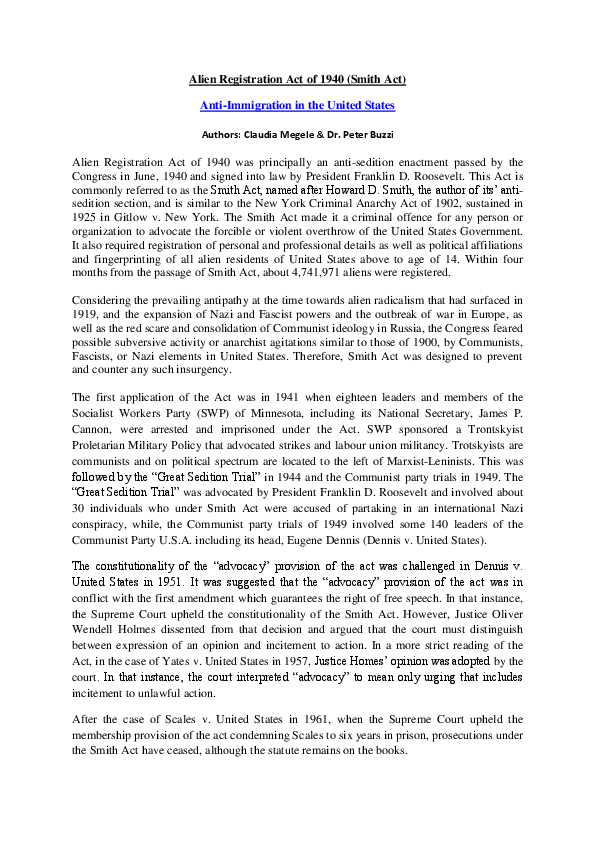 (PDF) Anti-Immigration in the United States - Chapter: Smith Act ...
