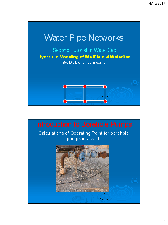 (PDF) My Second Tutorial in WaterCad (Modeling Groundwater Wellfield)