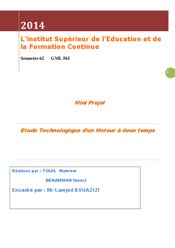 exemple de mini projet mecanique