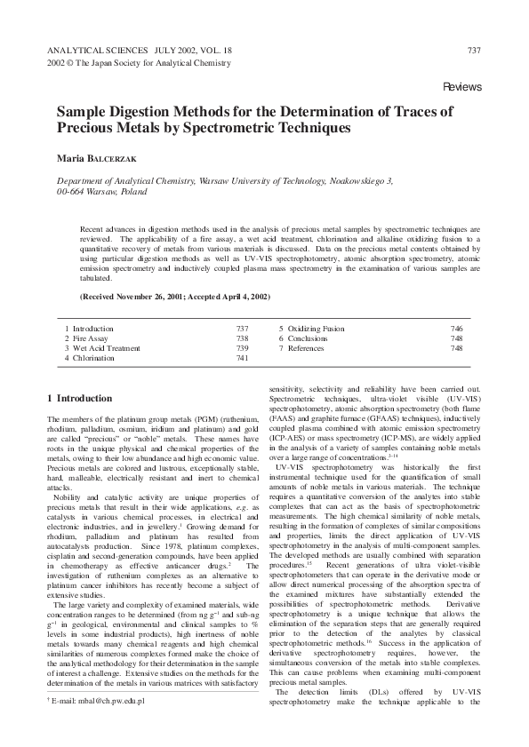 (PDF) Introduction Sample Digestion Methods for the Determination of ...