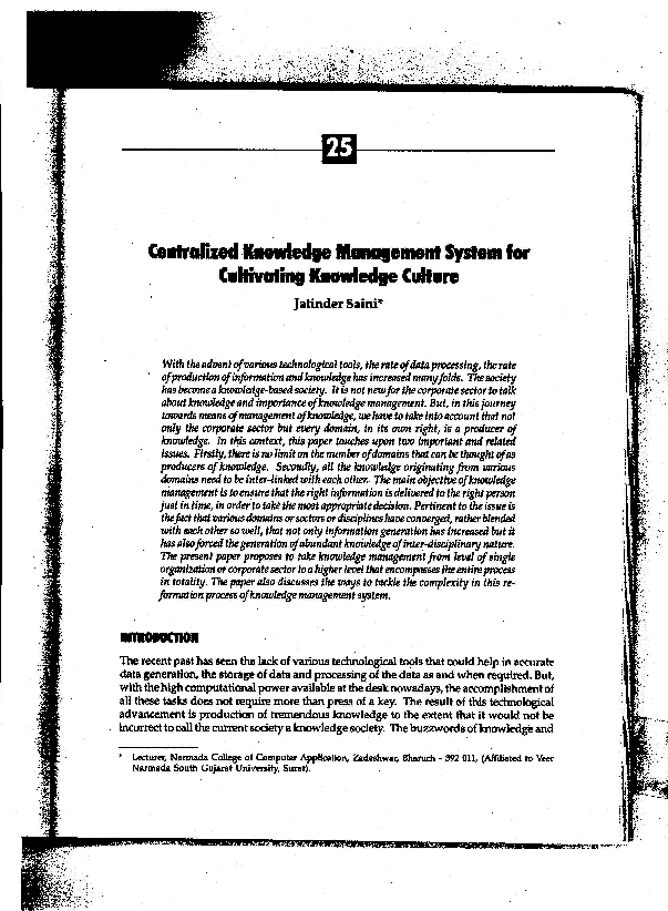 (PDF) Centralized Knowledge Management System: Cultivating a Knowledge ...