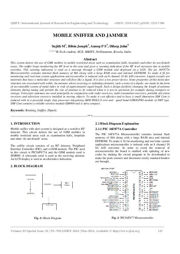 (PDF) MOBILE SNIFFER AND JAMMER