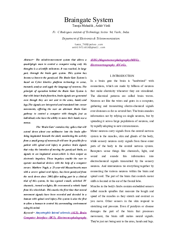 (DOC) Braingate System