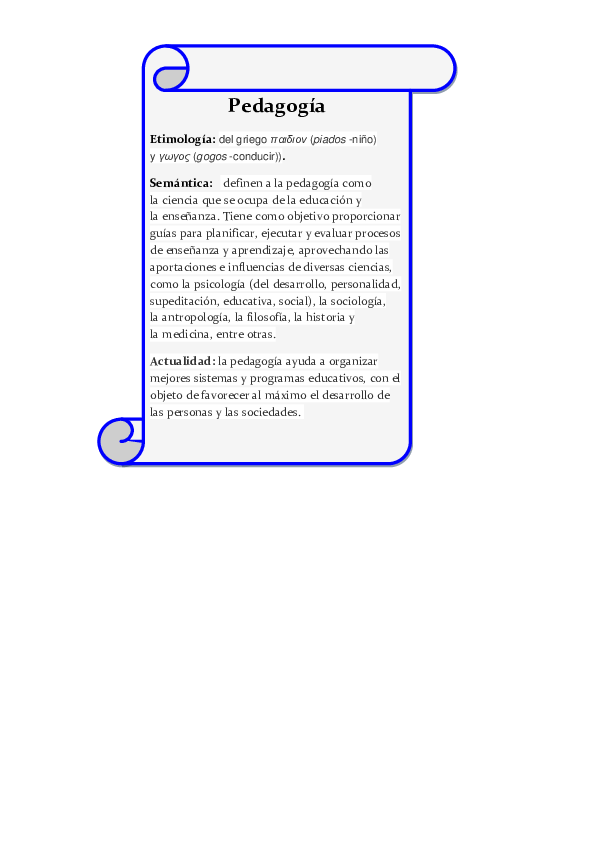 (DOC) Pedagogía Etimología: del griego παιδιο ν (piados - niño