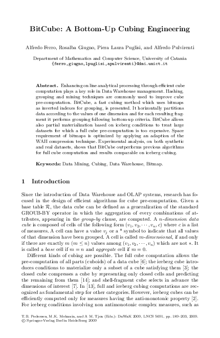 (PDF) BitCube: A Bottom-Up Cubing Engineering