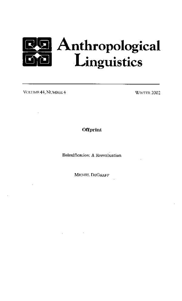 (PDF) Relexification: A reevaluation