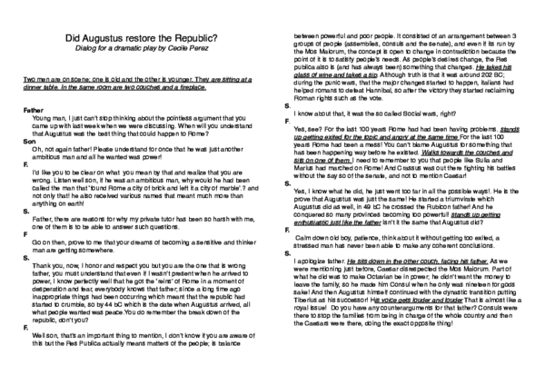 (PDF) Roman Republic vs Empire. Dramatic dialog.